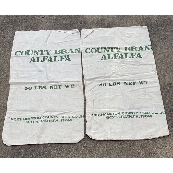 County Brand | Accents | 2 Vintage Cloth Seeds Sack Bags County Brand ...